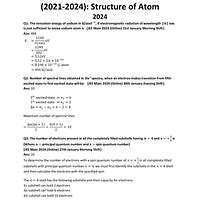 Atomic Structure JEE Mains Previous Year Questions 2021 2024 Chemistry For JEE Main And