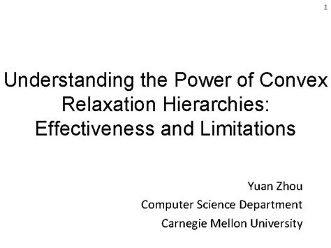 Understanding The Power Of Convex Relaxation Hierarchies