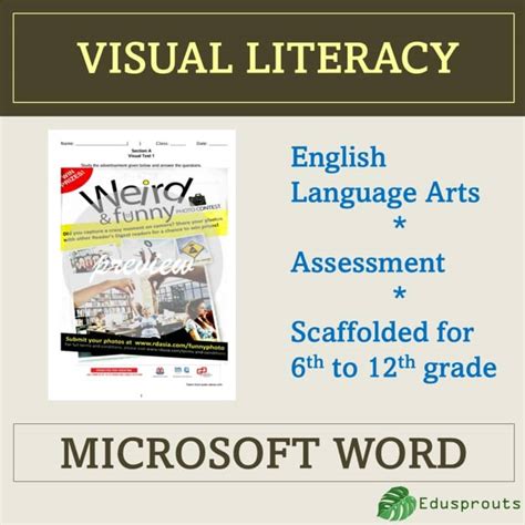 Assessment 2 Visual Text 6th To 12th Ela Microsoft Word
