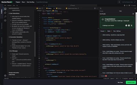 hackerrank problemsolving react javascript frontenddevelopment