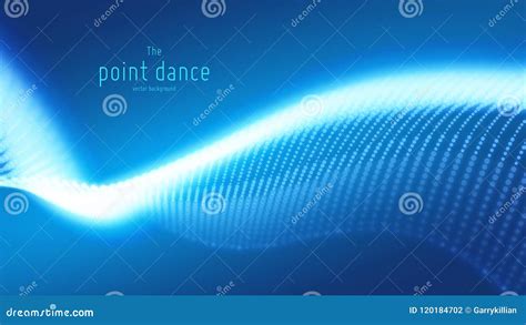 Vector Abstract Blue Particle Wave Points Array Shallow Depth Of