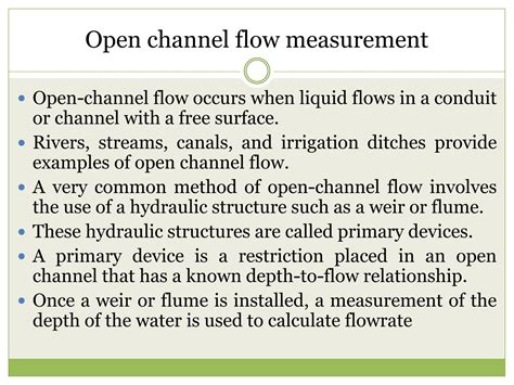 SOLUTION Open Channel Flow Measurement Studypool
