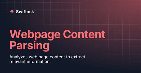 Webpage Content Parsing Swiftask