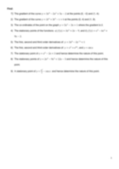 SOLUTION Worksheet Differentiation Studypool