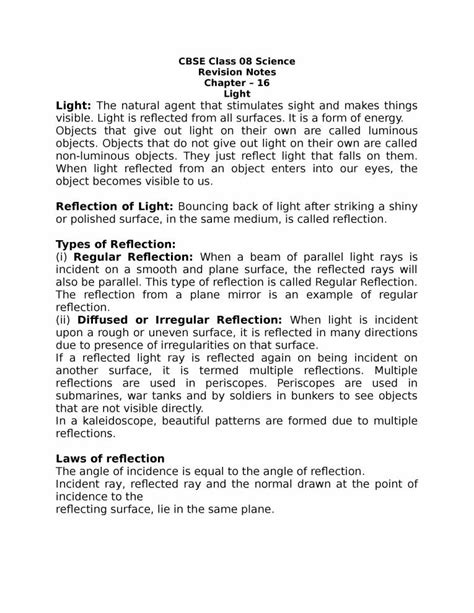 Science Revision Notes Class Viii Notes Learnpick India