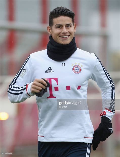 James Rodriguez Of Fc Bayern Muenchen Smiles As He Arrives For A