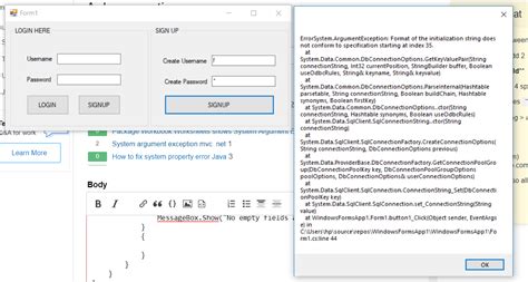 C How To Fix Error In Argument Exception System Stack Overflow