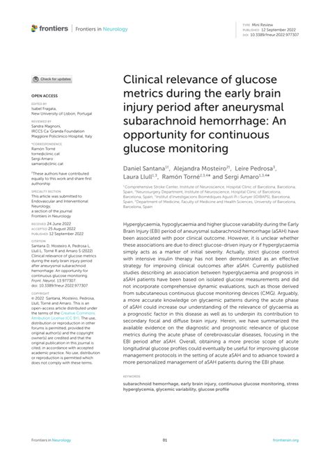 pdf clinical relevance of glucose metrics during the early brain