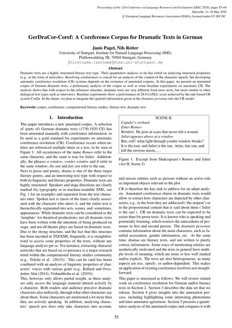 Pdf Gerdracor Coref A Coreference Corpus For Dramatic Texts In German