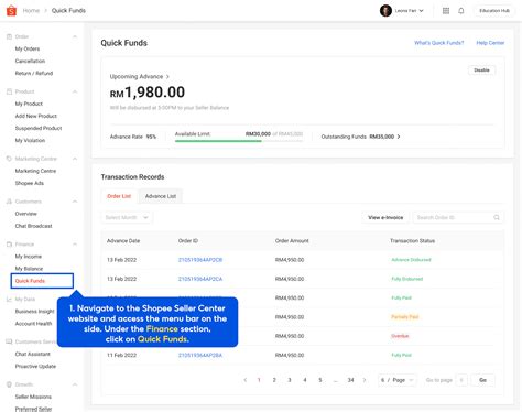Quick Funds E Invoice FAQ Shopee MY Seller Education Hub