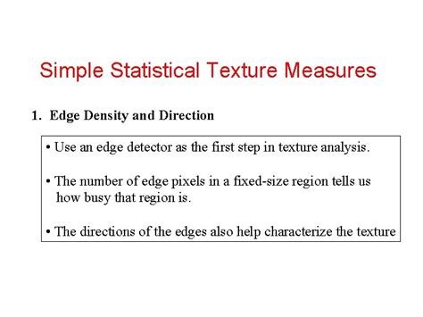 Feature Extraction Statistical Feature Extractiontexture Geometry