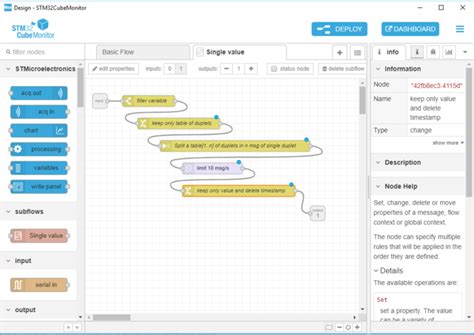 Stm32cubemonitorsingle Value Subflow To Be Used As Filter After
