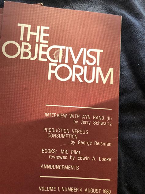 The Objectivist Forum By Rand Ayn Peikoff Leonard 1980 1st