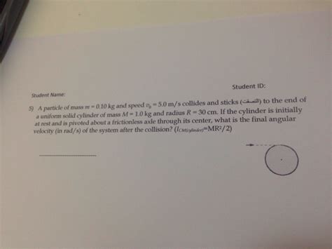 solved 5 a particle of mass m 0 10 kg and speed vo 5 0