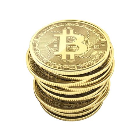 Bitcoin Pile Of Coins 3d Isometric Physical Bit Coin In Gold Digital Currency Cryptocurrency