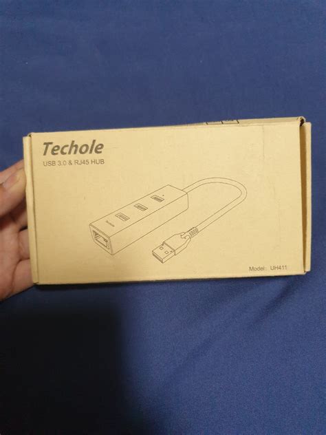 USB 3 0 RJ45 ETHERNET HUB WITH 3 USB PORTS WITH TYPE C ADAPTER Computers Tech Parts