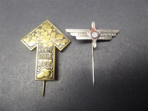 2x Abzeichen Hj Kampfspiele 1939 Wir Fliegen