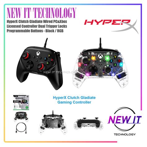Hyperx Clutch Gladiate Wired Pcandxbox คอนโทรลเลอร์ที่ได้รับอนุญาต Dual