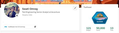Swati Omray On Linkedin Ranger Trailhead Salesforce