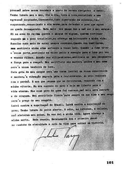 Olho Histórico A Carta Testamento De Getúlio Vargas
