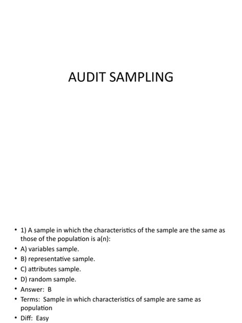 Audit Sampling Ppt Presents Pdf
