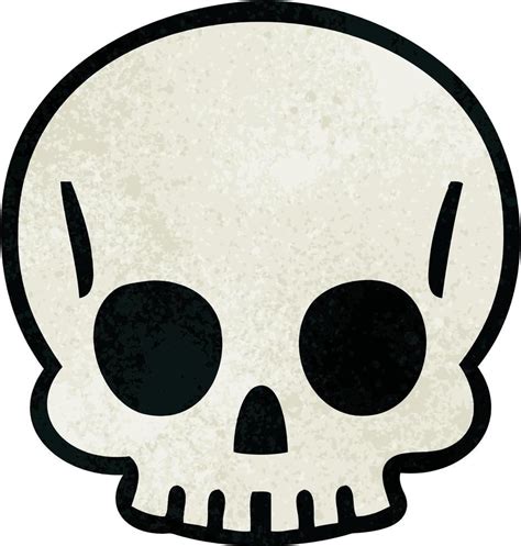 Quirky Hand Drawn Cartoon Skull