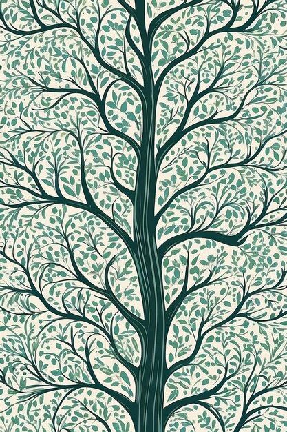 Beautiful Seamless Pattern Of Tree Premium AI Generated Image
