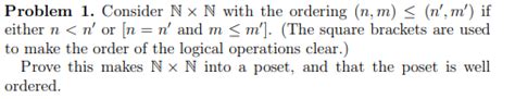 Solved Problem 1 Consider Nx N With The Ordering N M