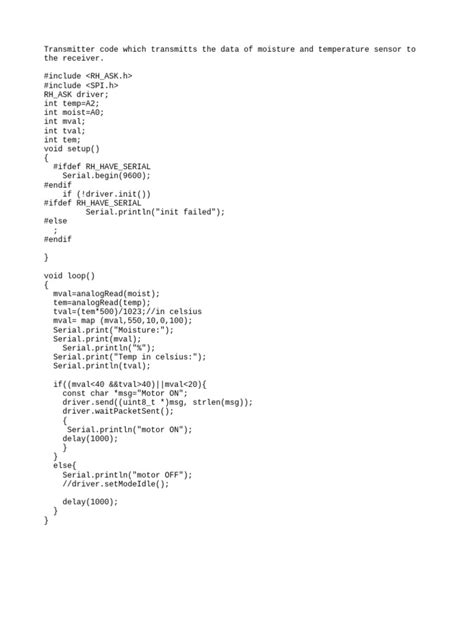 Transmitter Arduino Code Pdf