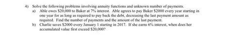 Solved 4 Solve The Following Problems Involving Annuity