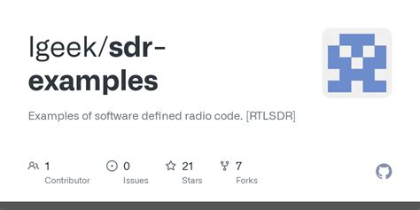 GitHub Lgeek Sdr Examples Examples Of Software Defined Radio Code RTLSDR