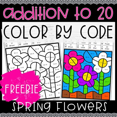 Spring Flowers Addition To 20 Color By Code Freebie Made By Teachers