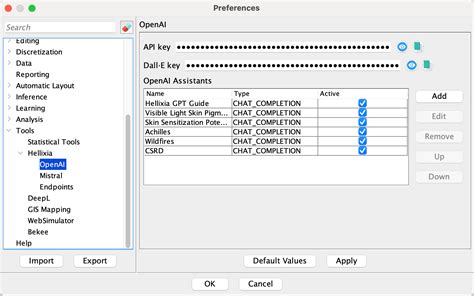 Settings Bayesialab