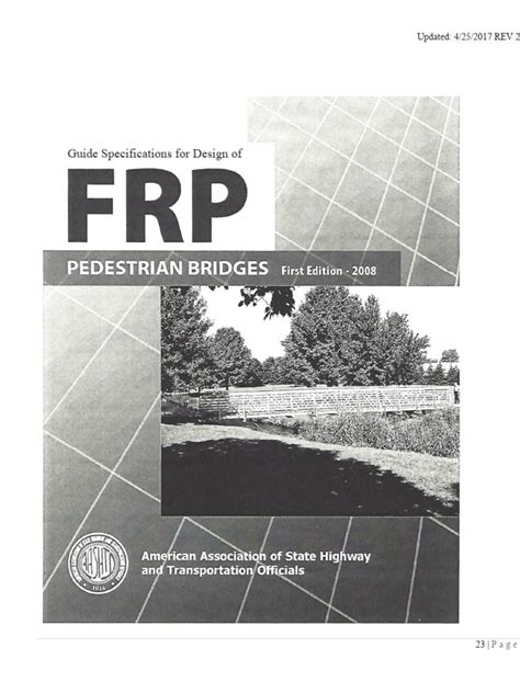 Aashto Frp Pedestrian Bridge Manual First Edition 2008 Pdf