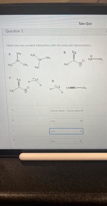Solved Match the non-covalent interactions with the | Chegg.com