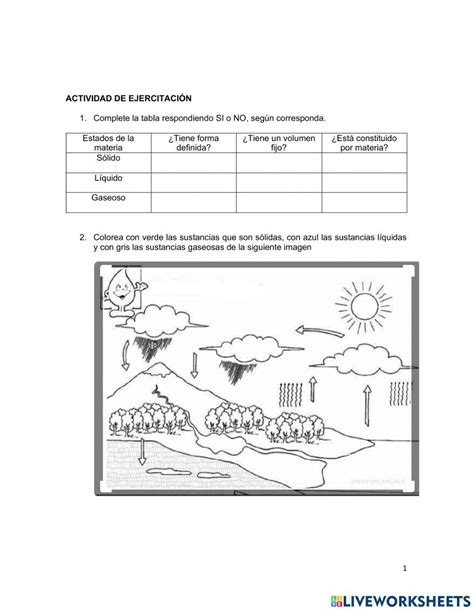 Estados De La Materia Online Worksheet For Primaria Live Worksheets