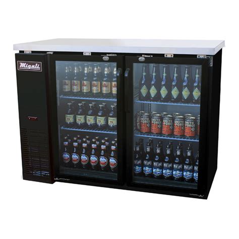 Migali C Bb48g Hc Two Door Back Bar Refrigerator Glass Beer Cooler