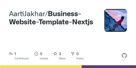 Github Aartijakharbusiness Website Template Nextjs