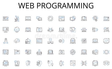 Web Programming Line Icons Collection Welcome Homepage Introduction Landing Entryway