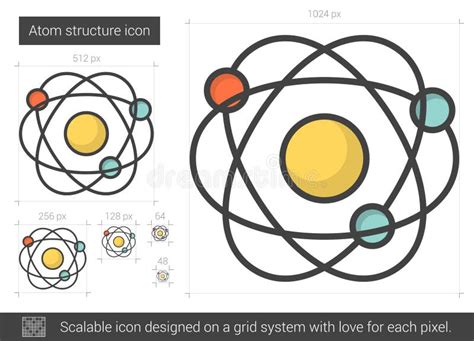 Atom Structure Line Icon Stock Vector Illustration Of Outline 85916869