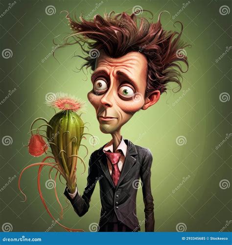 The Mad Scientist A Tim Burton Inspired Character Holding A