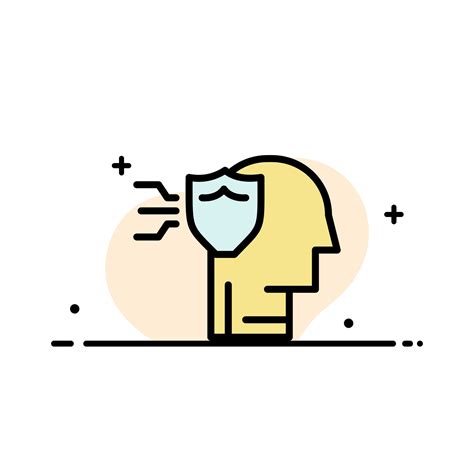 Personal Protection Security Shield Business Flat Line Filled Icon Vector Banner Template