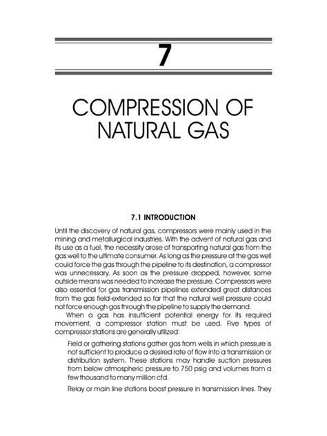 Chapter 7 Compression Of Natural Gas Pdf Gases Pump