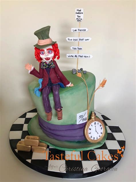 Wacky Alice In Wonderland Mad Hatter Birthday Cake Tasteful Cakes By Christina Georgiou