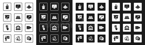 Set Project Team Base Chalkboard With Diagram Speaker Graph Schedule Chart Hand Like Team