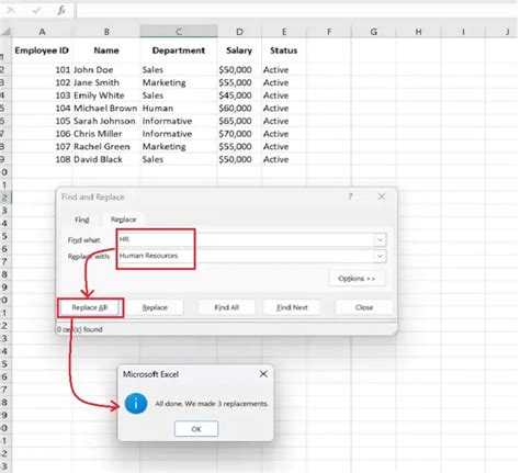 how to use find and replace text and numbers in excel geeksforgeeks