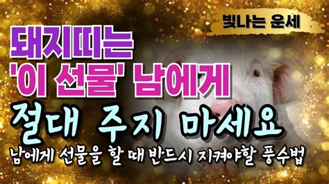 돼지띠 재물운 지키는 선물 풍수법🙏돼지띠는 이것 선물하면 좋습니다 선물하면 좋은 물건 선물하면 안되는 물건 남에게주면안되는물건🍀돼지띠 운세 돼지띠 금전운 재물운이