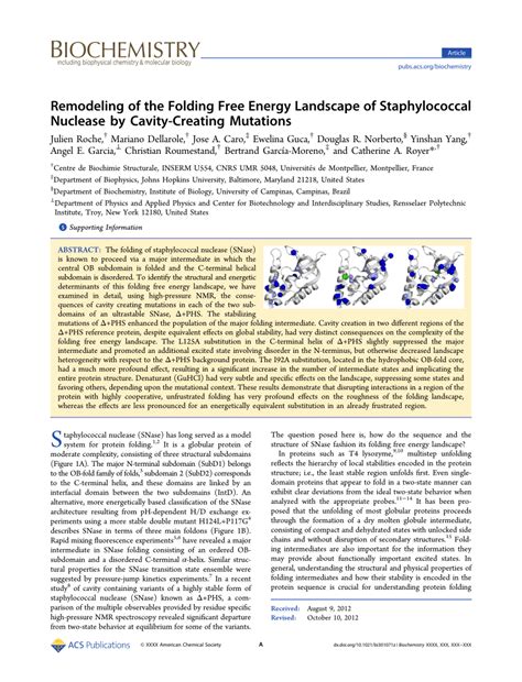 pdf remodeling of the folding free energy landscape of staphylococcal