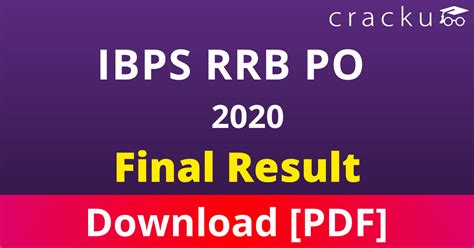 IBPS RRB PO Final Result Out Download Provisional List Cracku