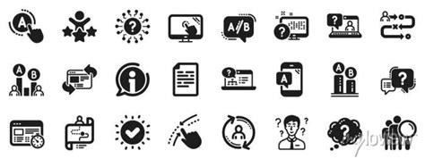 set of ab testing journey path map and question mark icons wall mural